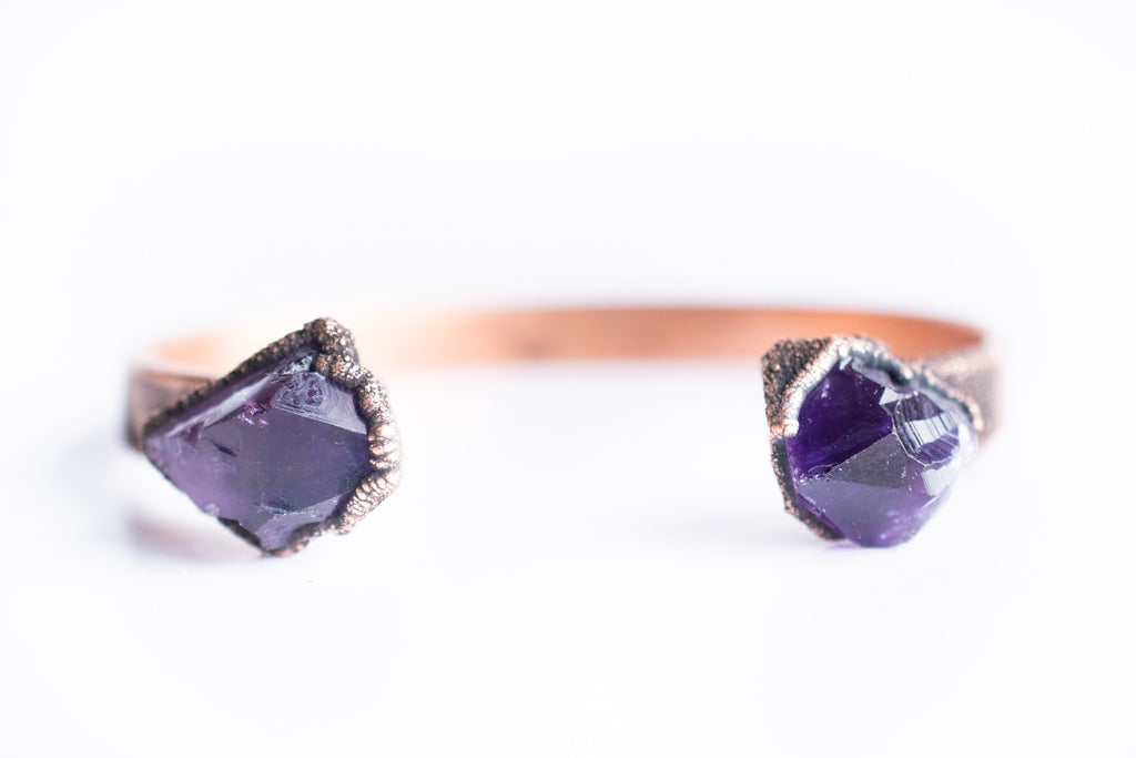 Amethyst crystal Cuff | Raw Mineral Cuff – HAWKHOUSE